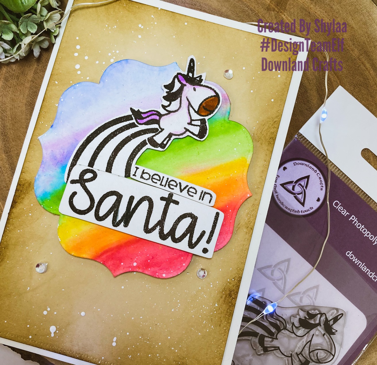 Rainbow unicorn stamp - Downland Crafts
