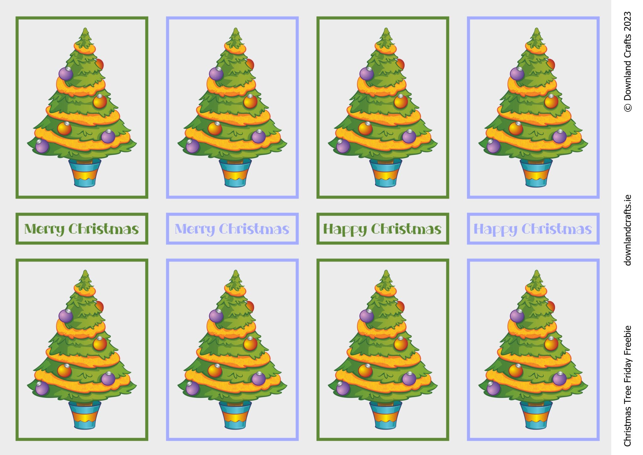 Christmas Tree Friday Freebie - Downland Crafts - Free Topper
